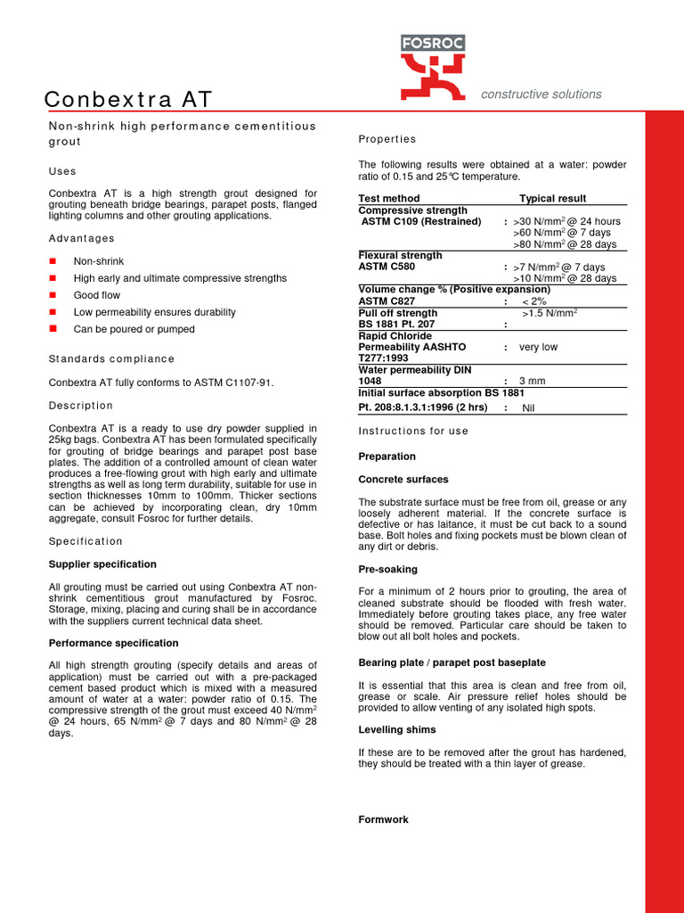 Conbextra at 2 | PDF | Concrete | Cement