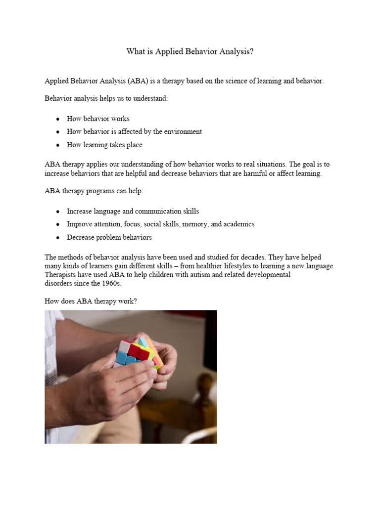 What Is Applied Behavior Analysis | PDF | Learning | Reinforcement