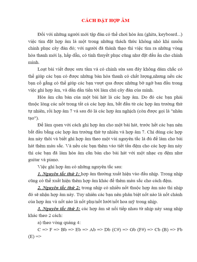 Cach Dat Hop Am | PDF