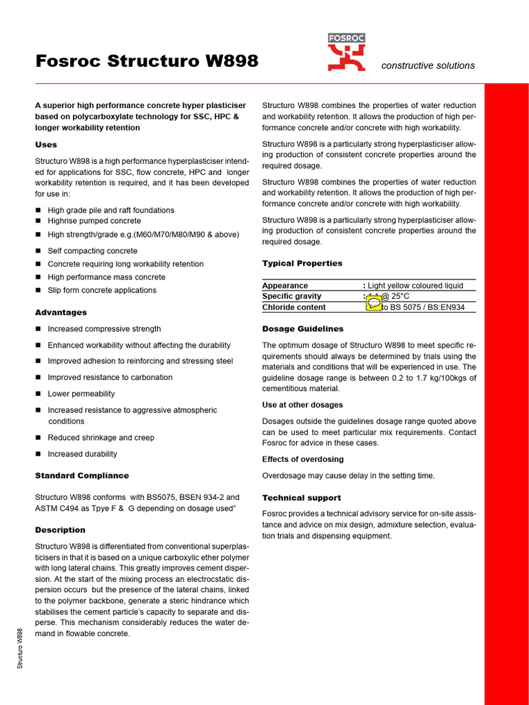 Structuro W898 | PDF | Concrete | United Arab Emirates