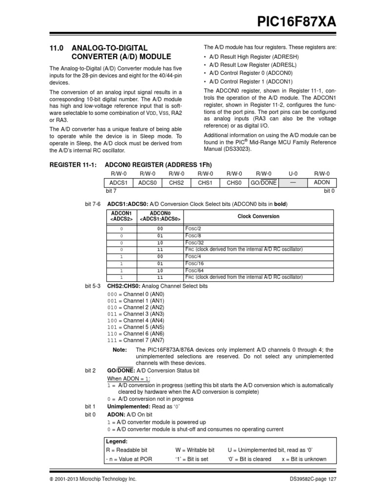 Conversor A-D PIC16F877A | PDF | Analog To Digital Converter | Capacitor