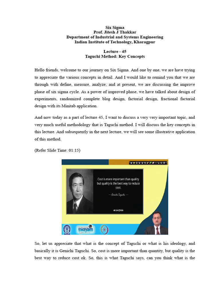 Lec 45 | PDF | Engineering Tolerance | Loss Function Lec 45 | PDF | Engineering Tolerance | Loss Function