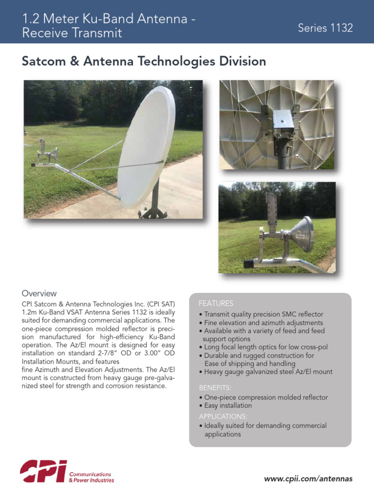 CPI 1.2m Model 1132 | PDF | Antenna (Radio) | Telecommunications ...