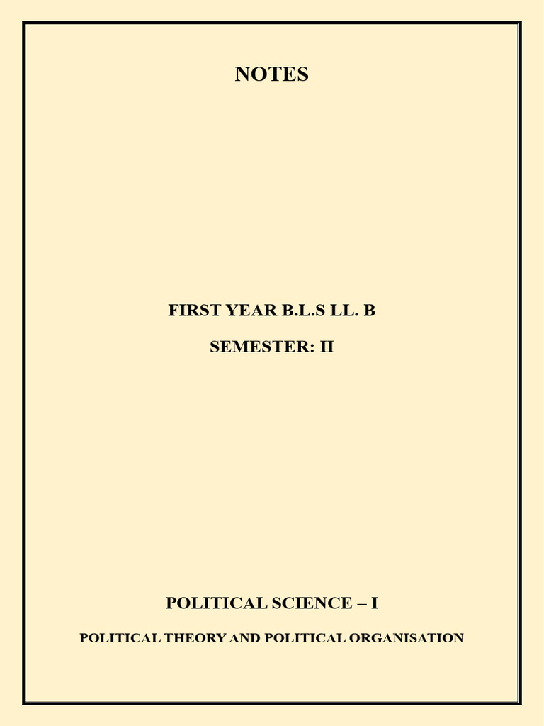 Political Theory and State Sovereignty Notes | PDF | Sovereignty ...