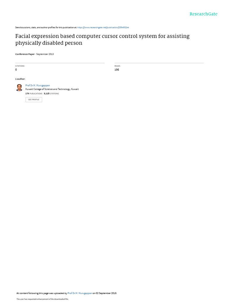 Facial Expression Based Computer Cursor Control System For Assisting Physically Disabled Person ...