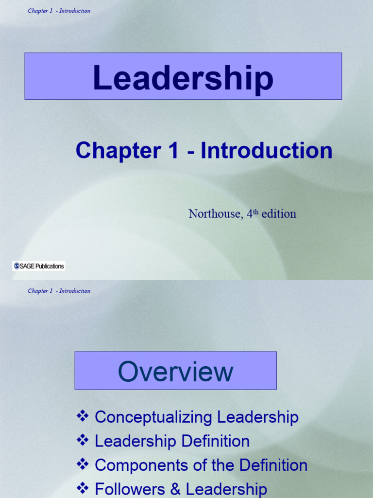 Leadership Chapter 1 | PDF | Leadership | Power (Social And Political)