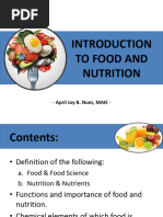 Introduction To Food and Nutrition | PDF | Nutrients | Nutrition