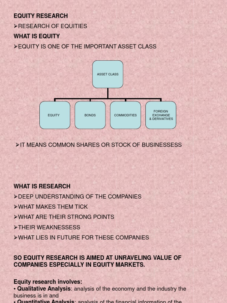Research of Equities | PDF | Financial Analyst | Stocks