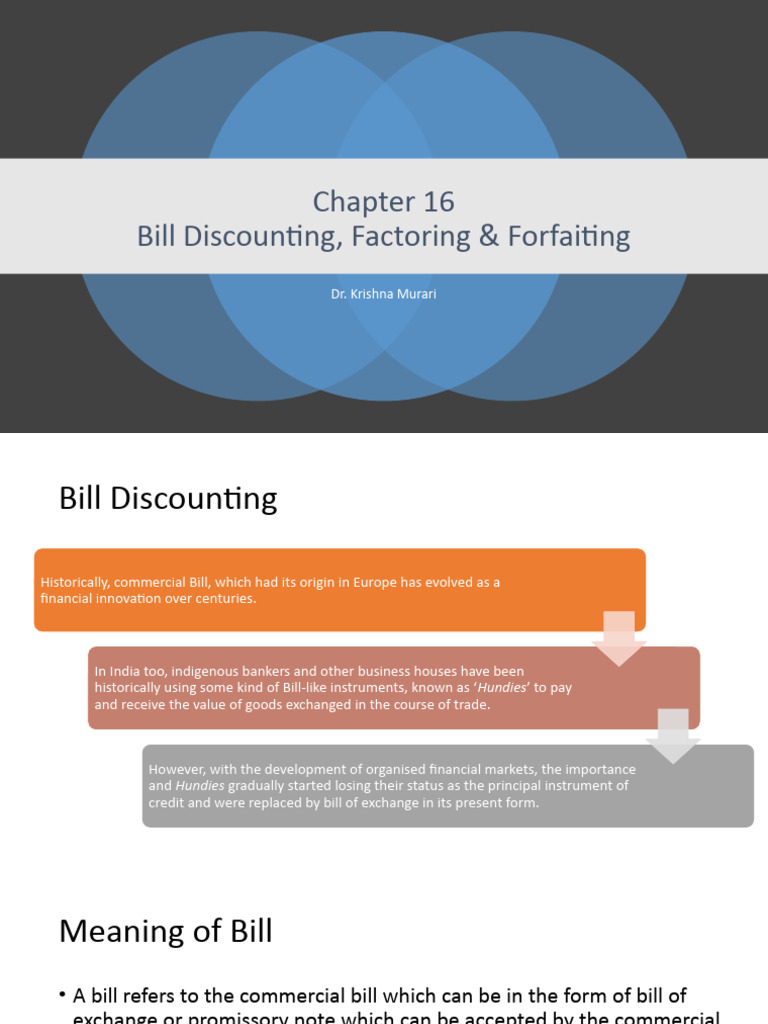 Chapter 16 Bill Discounting, Factoring & Forfaiting | PDF | Factoring (Finance) | Negotiable ...