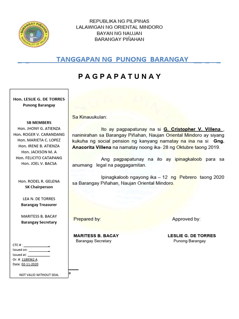 Bedridden Certification | PDF