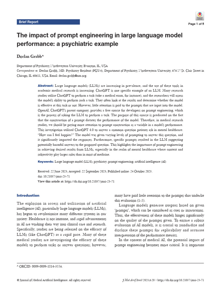The Impact of Prompt Engineering in Large Language Model Performance ...