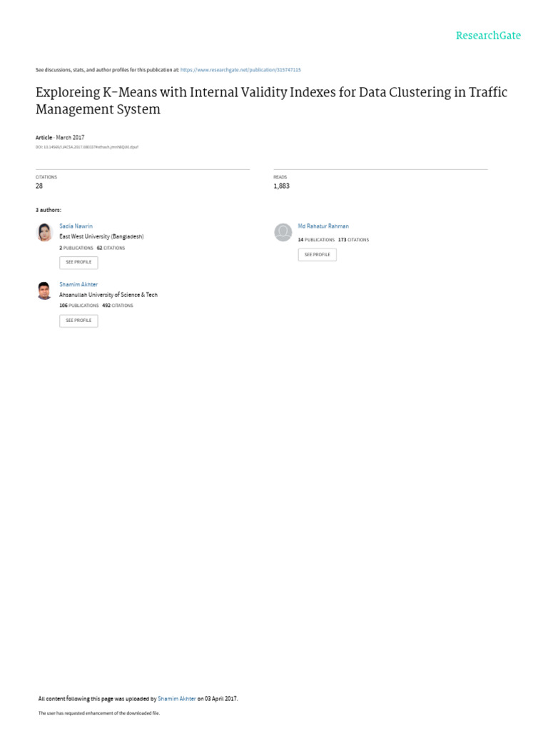 Paper 37-Exploreing K-Means With Internal Validity Indexes | PDF ...