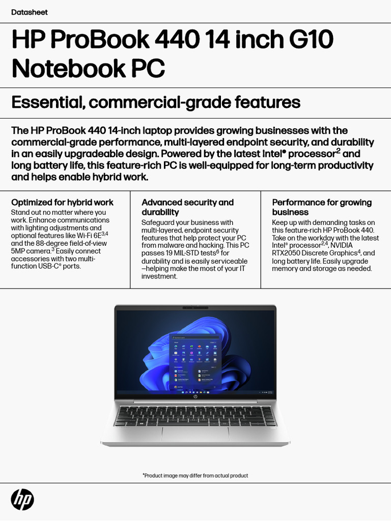 HP Probook 440 14 Inch G10 Notebook PC: Essential, Commercial-Grade ...