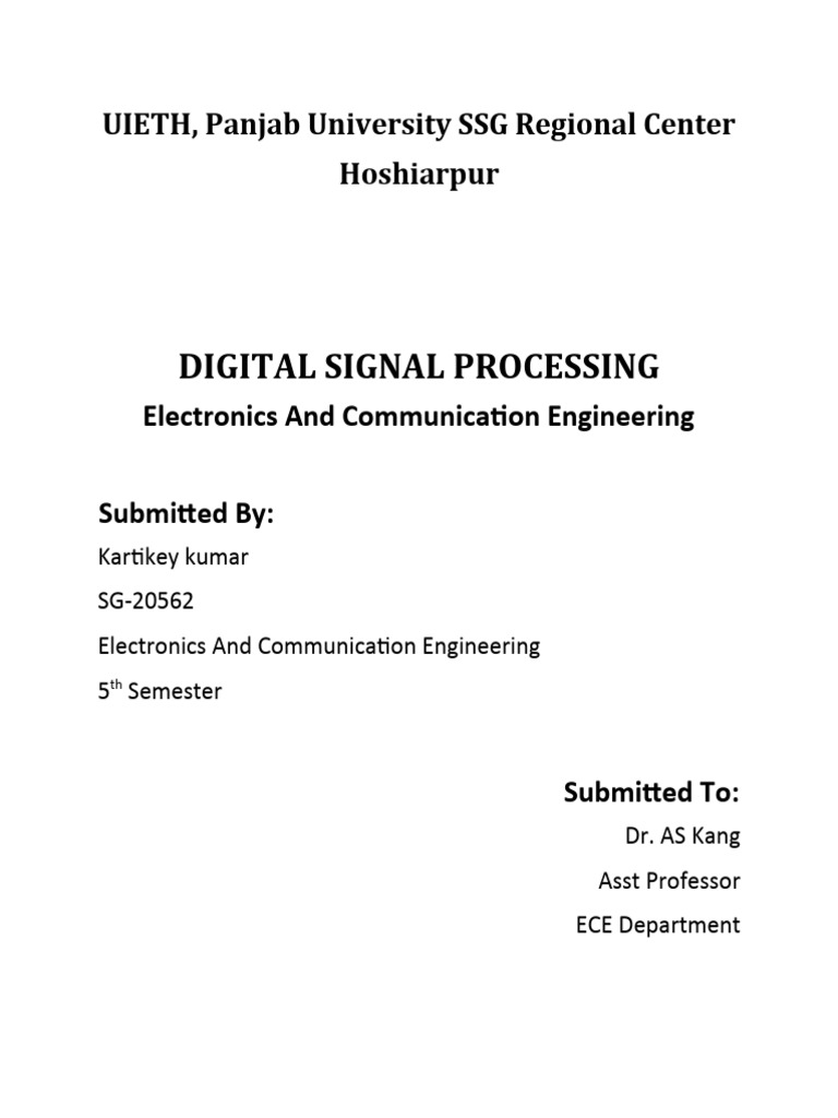 DSP 562 | Download Free PDF | Information And Communications Technology | Computer Engineering