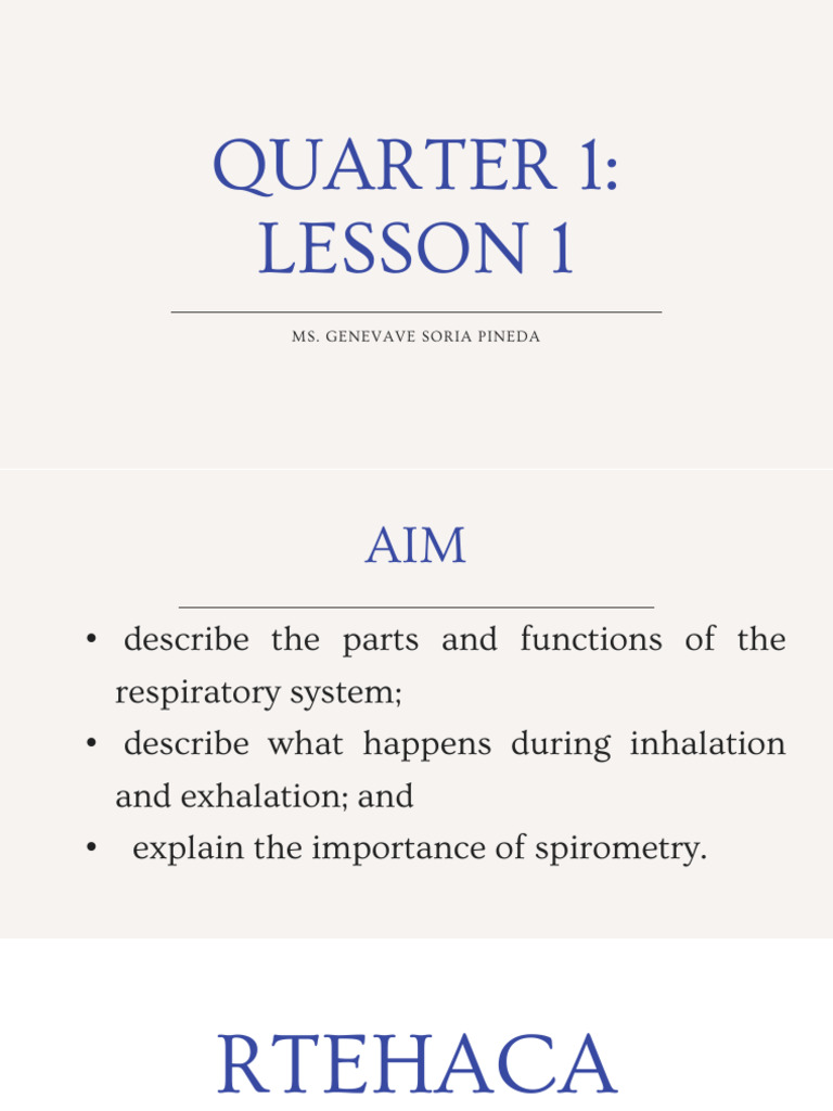 g9 q1 Ch1 l1 Respiratory System | PDF