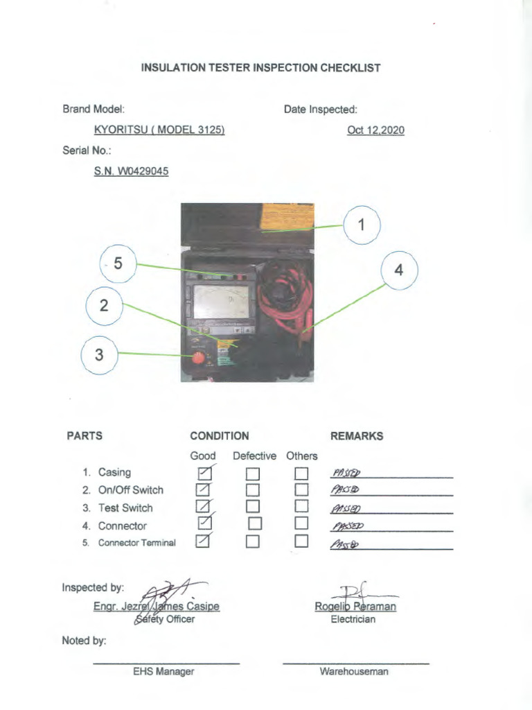CHECKLIST OF TOOLS | PDF | Electrical Engineering | Electrical Components
