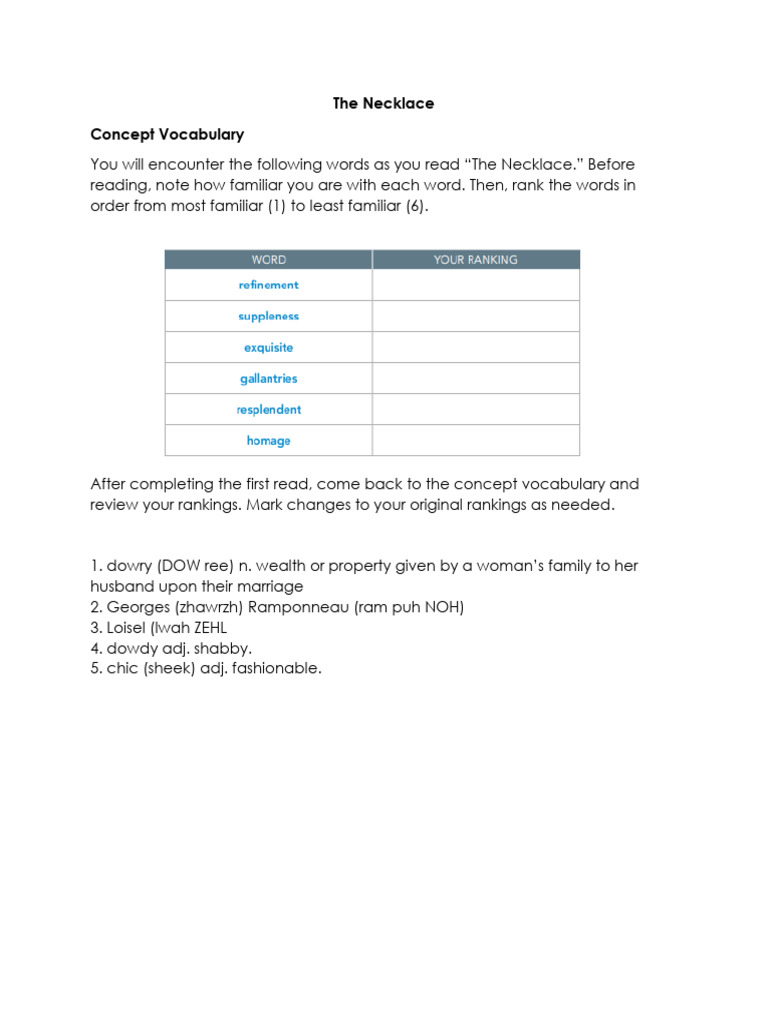 The Necklace | PDF