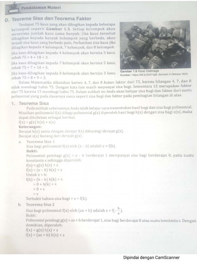 Teorema Sisa Dan Persamaan Polinomial | PDF