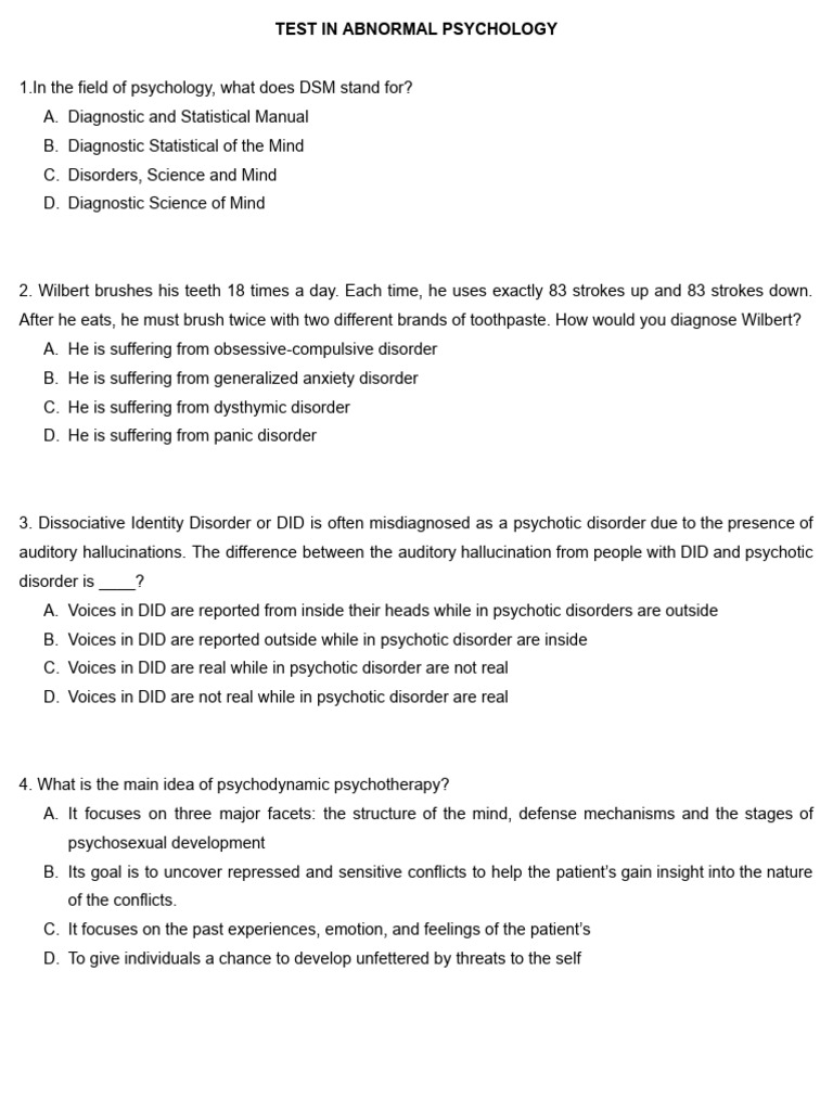 Abnormal Psychology | PDF | Mental Disorder | Personality Disorder