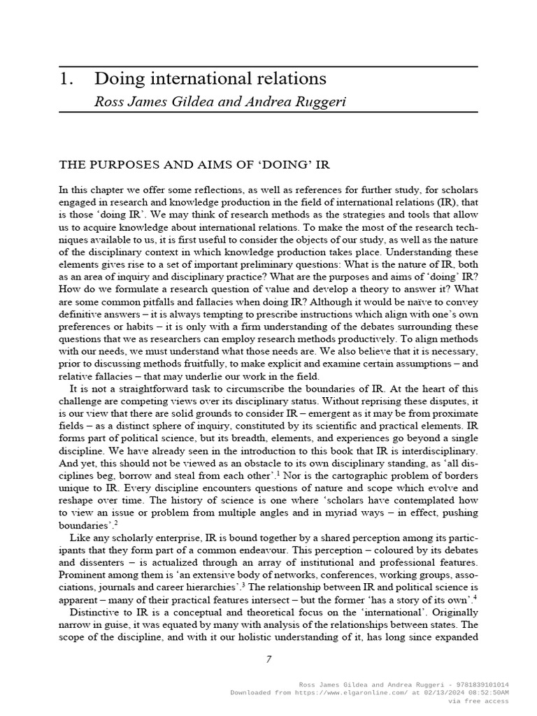 2022 Ross James Gildea & Andrea Ruggeri - Doing International Relations ...