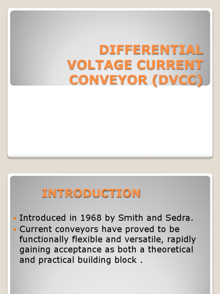 Differential Voltage Current Conveyor (DVCC) | PDF | Electronic ...