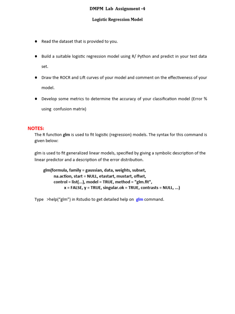 Lab-04-Logistic Regression Model | PDF