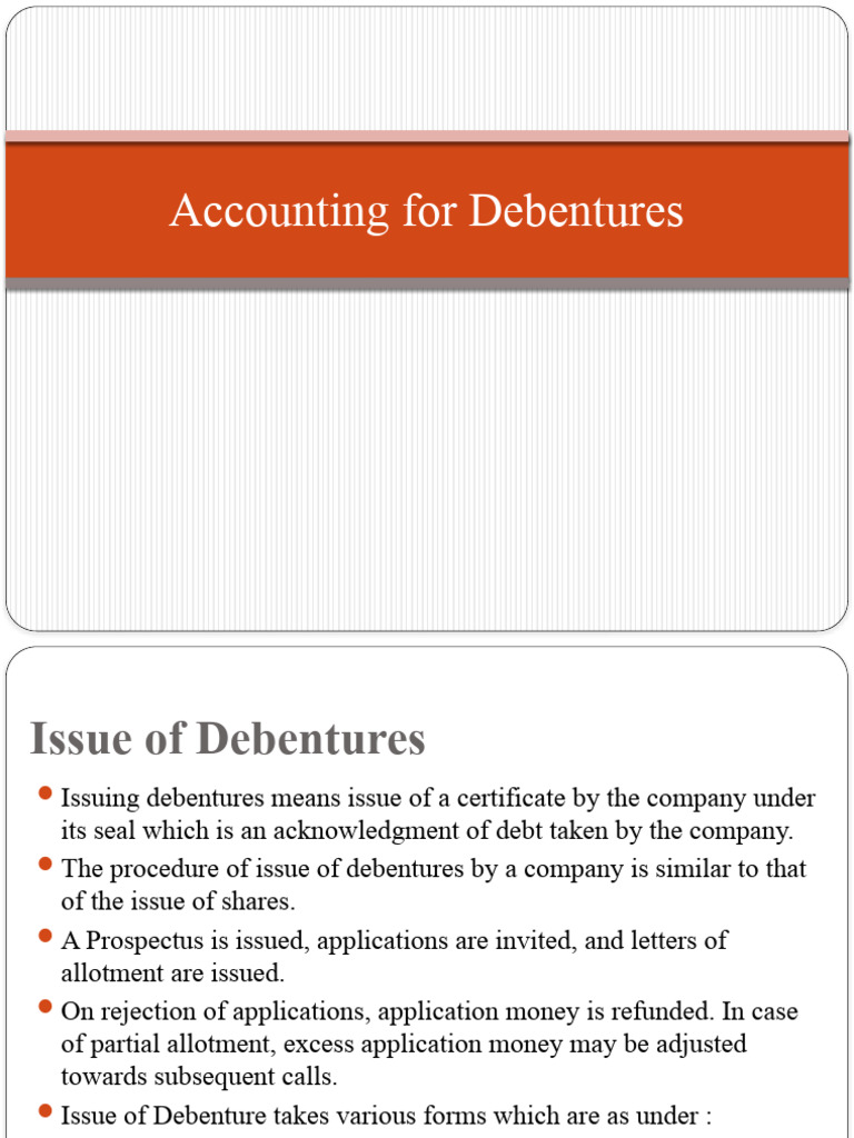 Accounting For Debentures | PDF | Debits And Credits | Financial Economics