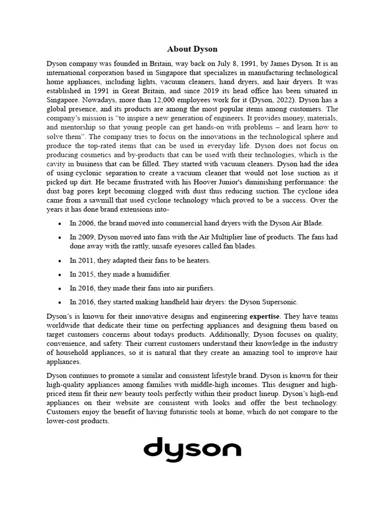 About Dyson | PDF | Vacuum Cleaner
