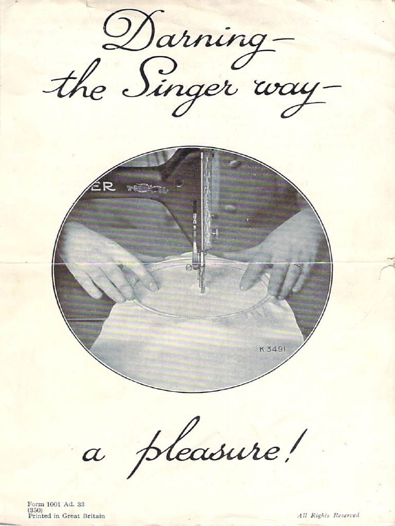 Singer 15k Darning Accessory Instruction Manual | PDF