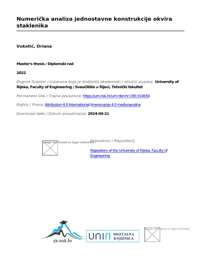 Numericka Analiza Jednostavne Konstrukcije Okvira Staklenika | PDF