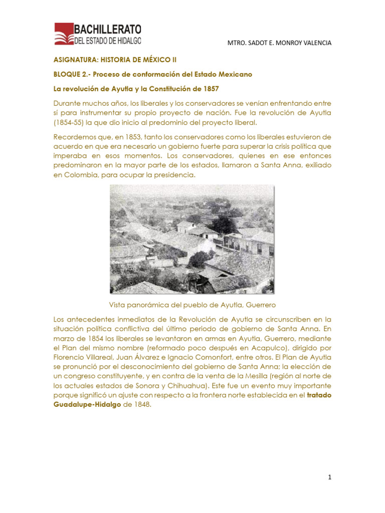 Bloque 2_Revolucion de Ayutla | PDF | Gobierno | Ciencias Políticas