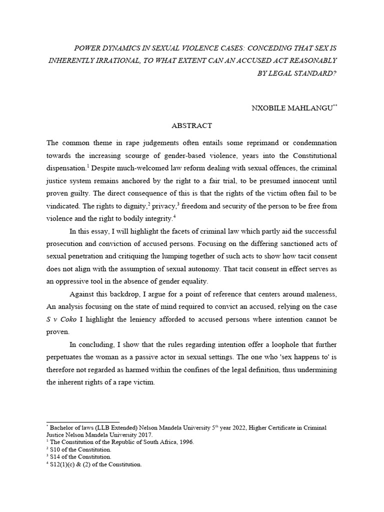 To What Extent Can An Accused Be Seen To Act Reasonably - 2022 ...