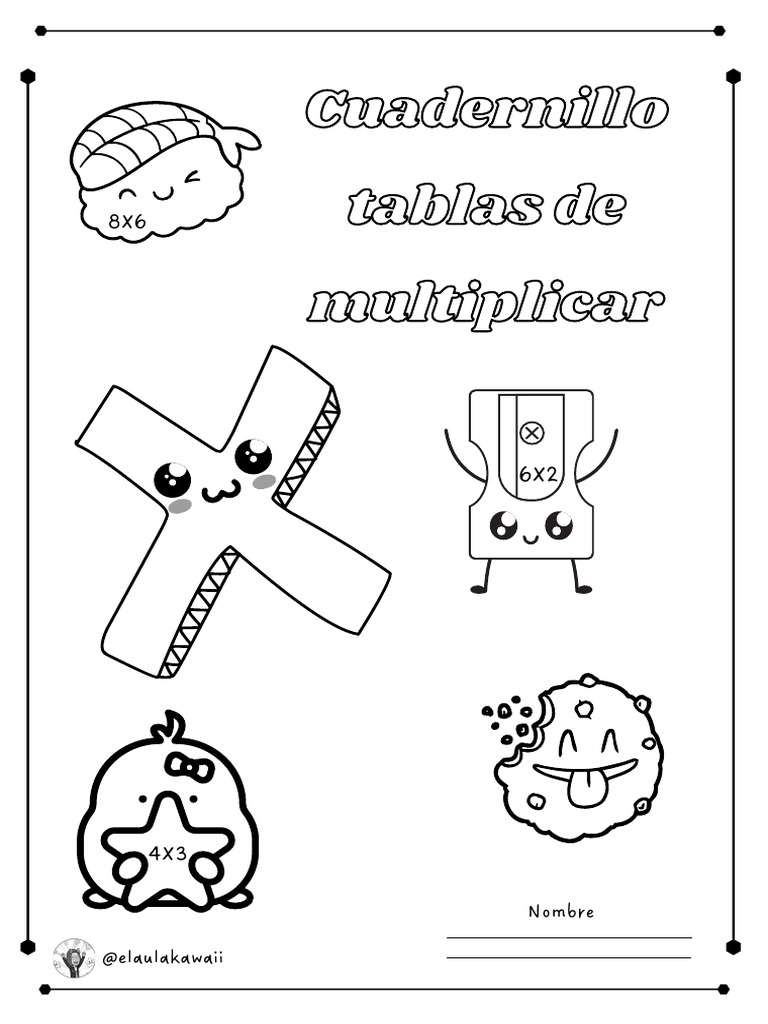 Cuadernillo Tablas de Multiplicar - @elaulakawaii | PDF | Espectro electromagnético | Diseño gráfico