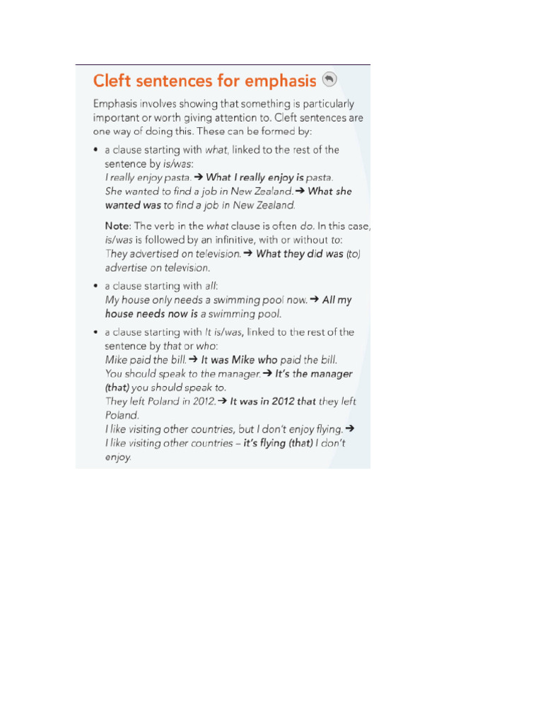 cleft sentences speak C1 | PDF