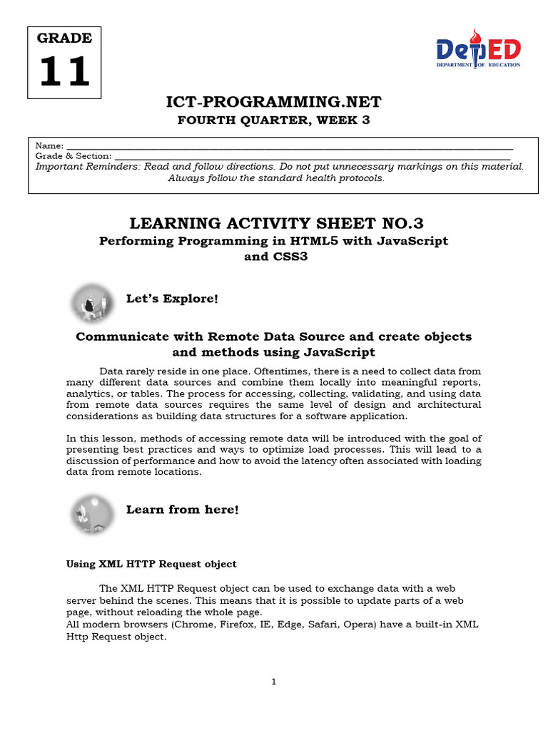 LASICT Programming Q4 w304.15 19.24 | PDF | Ajax (Programming) | Java Script