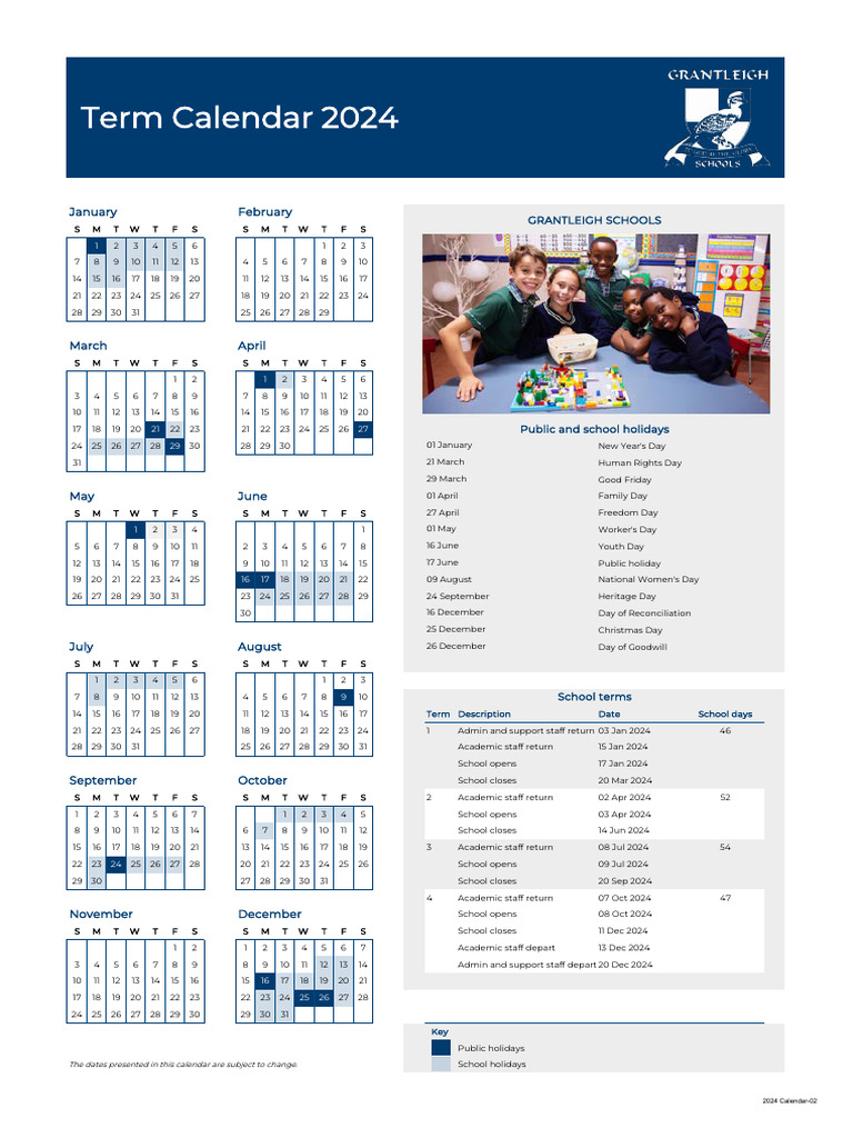 Grantleigh Schools Calendar 2024 02 | PDF | Observances | Holidays