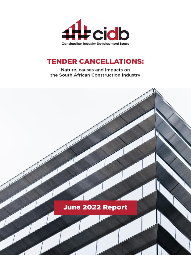 Cidb Tender Cancellations Report June 2022 | PDF | Procurement | Employment