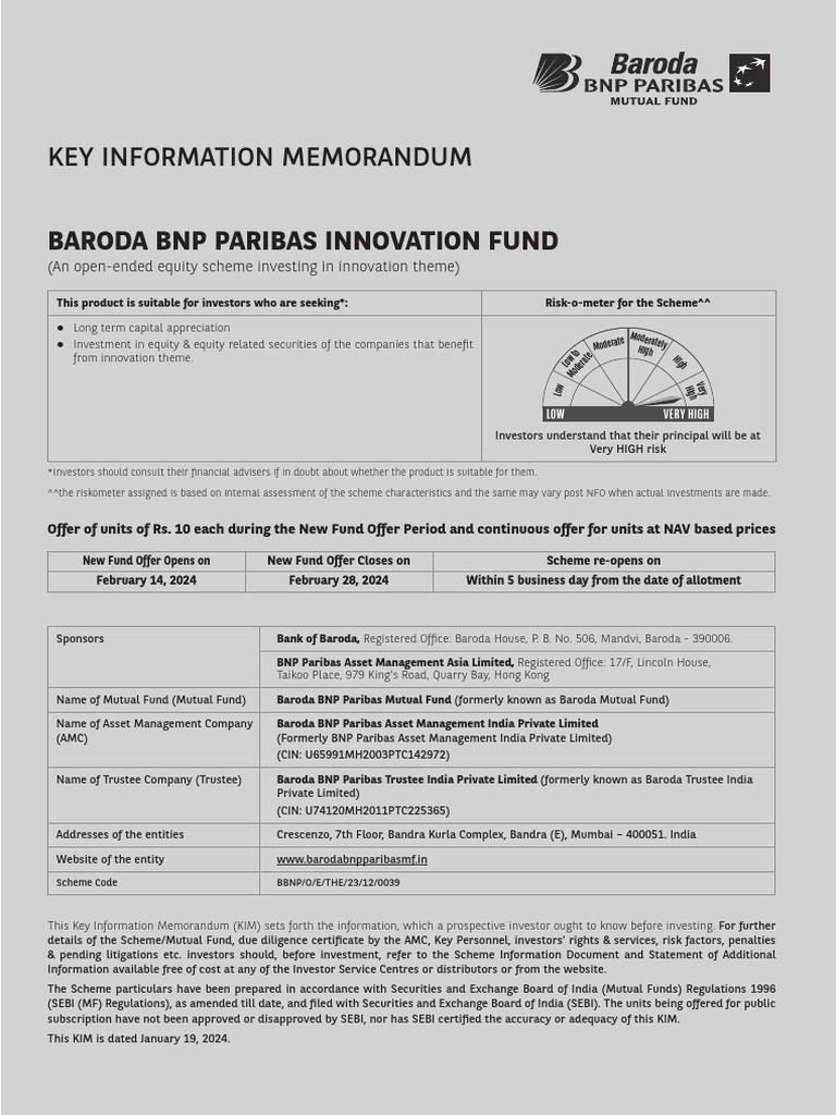 BBNPP Innovation Fund | PDF | Financial Risk | Derivative (Finance)