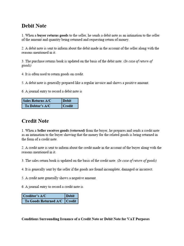 Debit Note & Credit Note | Download Free PDF | Taxes | Employee Benefits