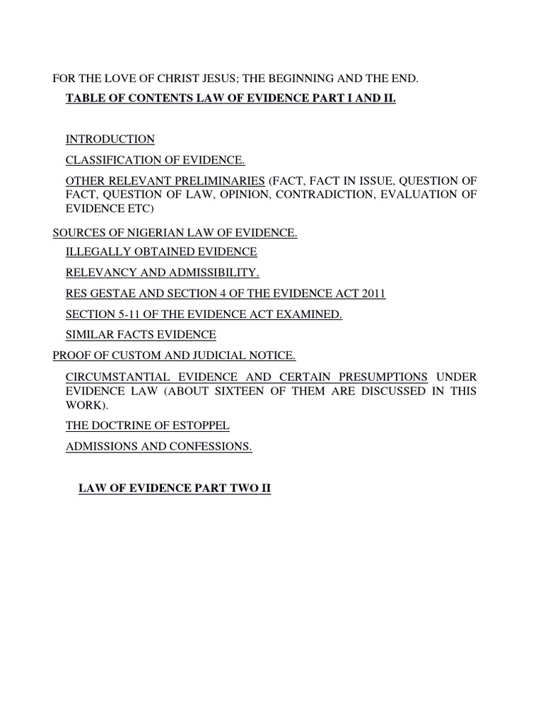 Law of Evidence | PDF | Evidence (Law) | Witness