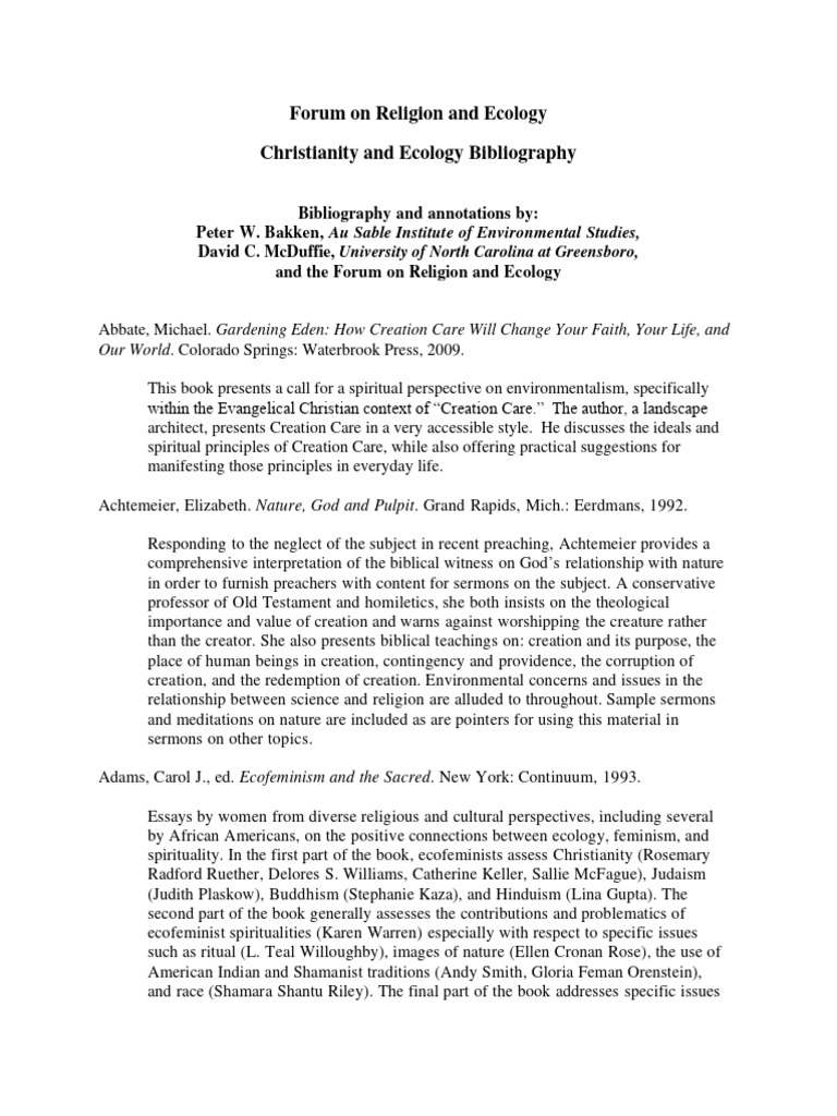 Christianity Bibliography With Annotations January 2022 | PDF ...