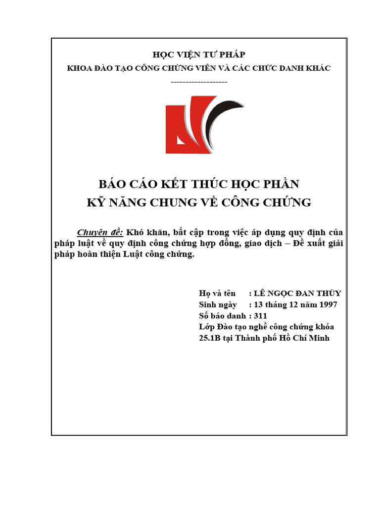Bài báo cáo kết thúc học cc2 | PDF