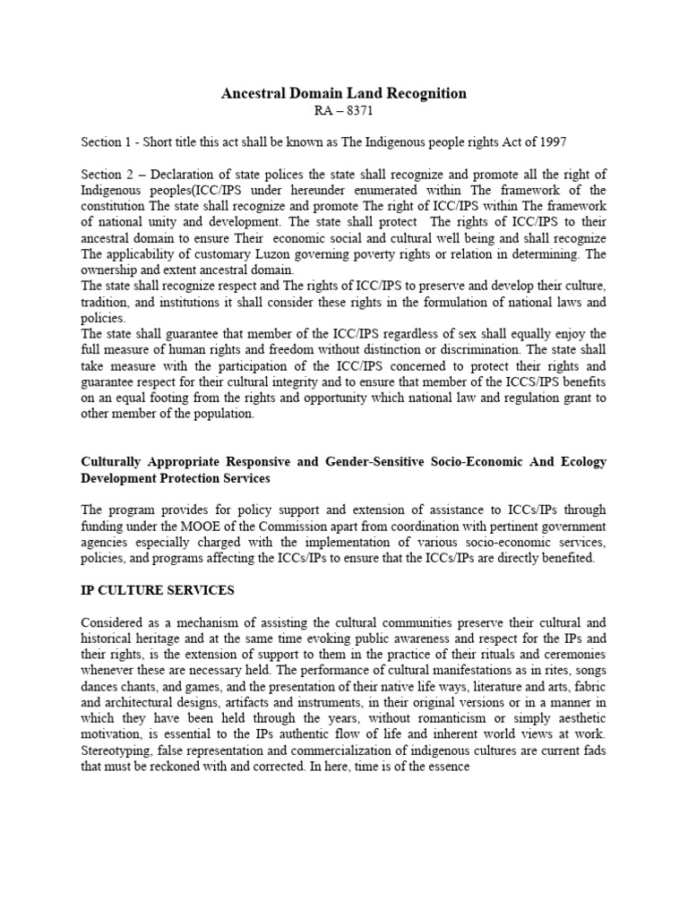 Ancestral Domain Land Recognition | PDF | Justice | Crime & Violence