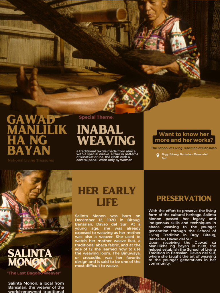 Gawad Manlilikha NG Bayan | PDF | Weaving | Clothing
