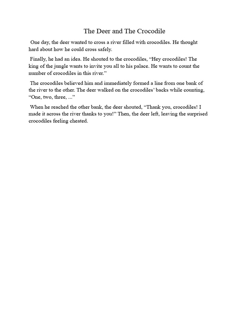 The Deer and The Crocodile | PDF
