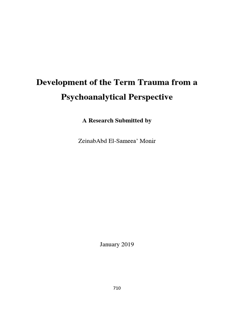 Evolution of Trauma in Psychoanalysis | PDF | Psychological Trauma ...