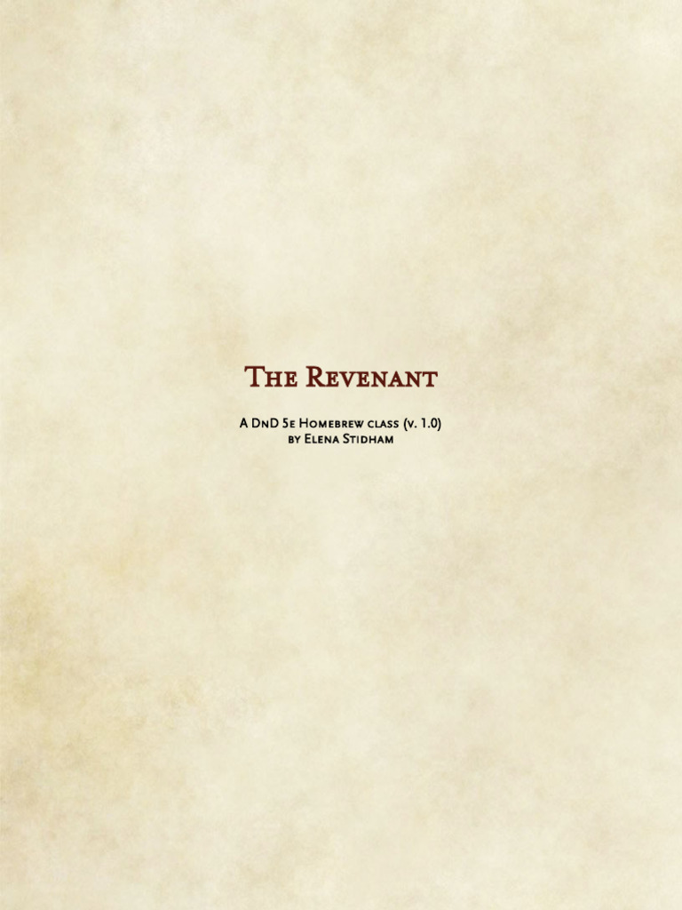 DnD 5e Homebrew: Revenant Class Guide | PDF