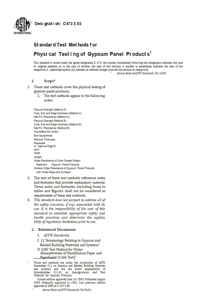 Astm c473 03 | PDF | Physical Quantities