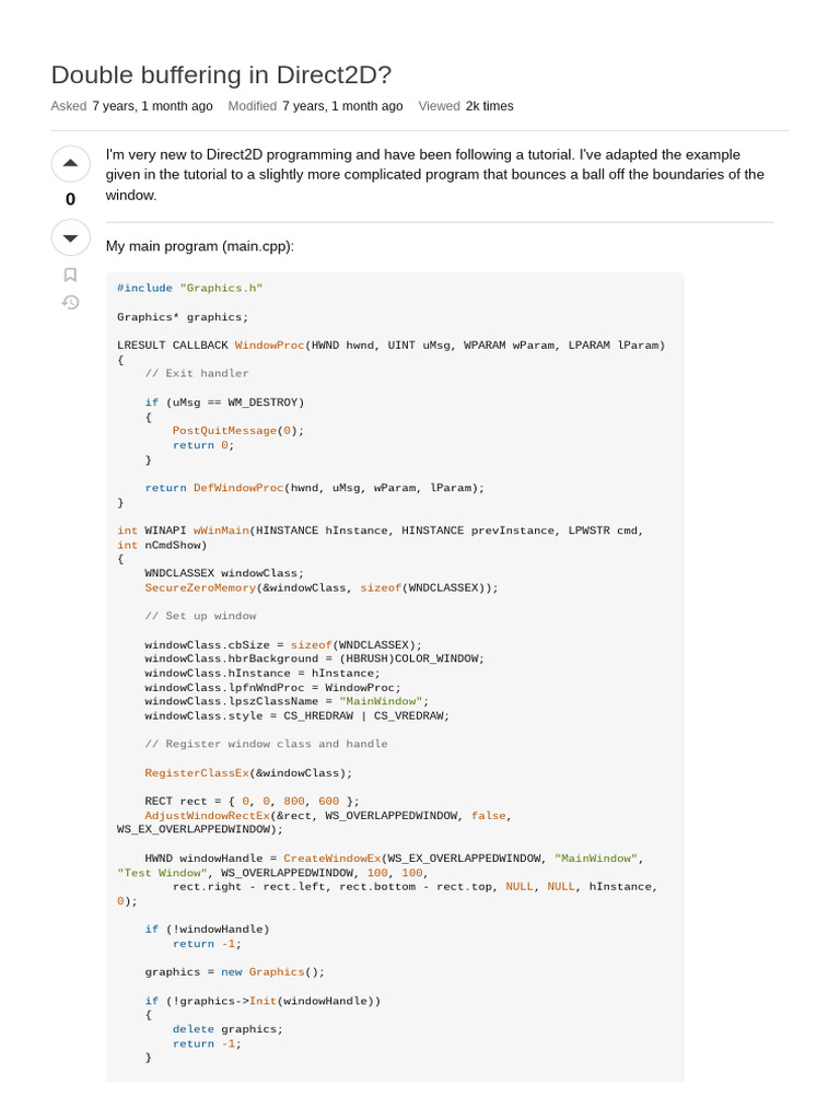 C++ - Double Buffering in Direct2D - Stack Overflow | PDF | Computer Engineering | Software