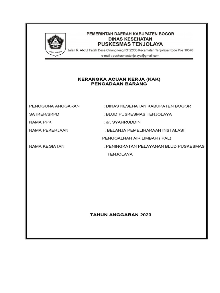 KAK Pemelihrn IPAL 2023 | PDF
